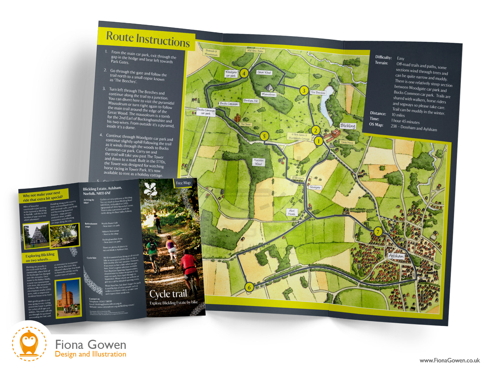 Fiona Gowen - National Trust Cycle Trail - Maps and leaflets