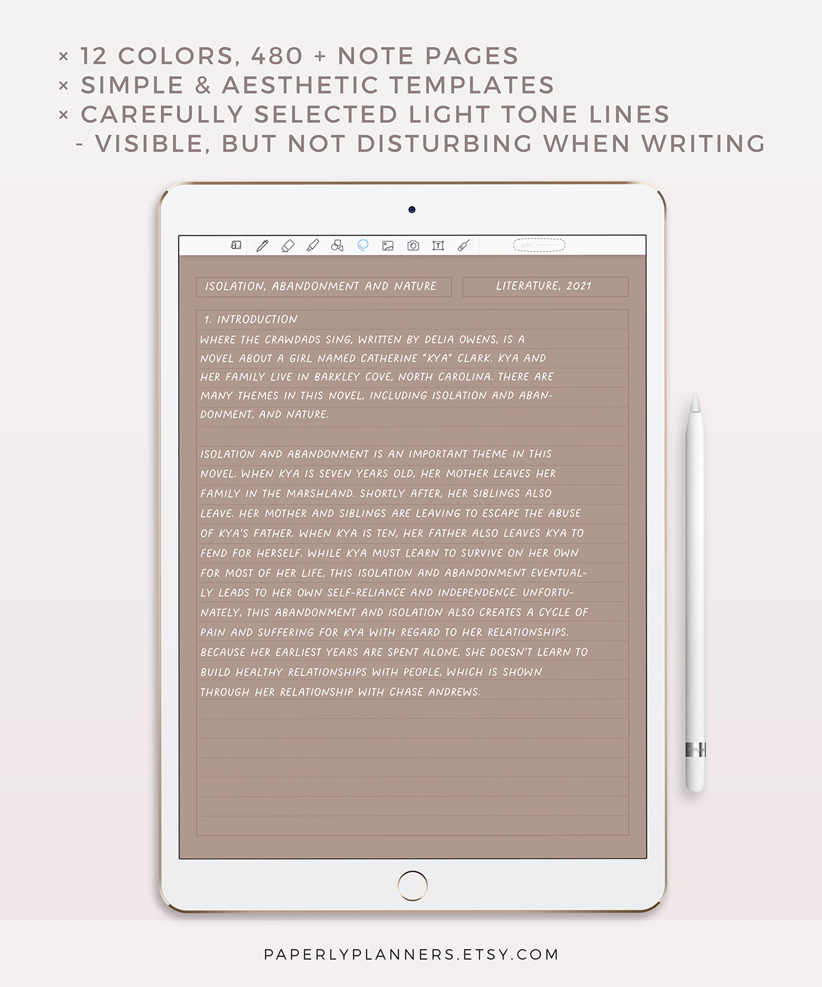 Paperly Planners - Beautiful, Productive. - NEUTRAL Digital Note Template