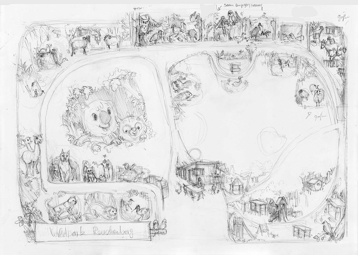 Sascha Preuss - Illustration & Design - Wildpark Karte