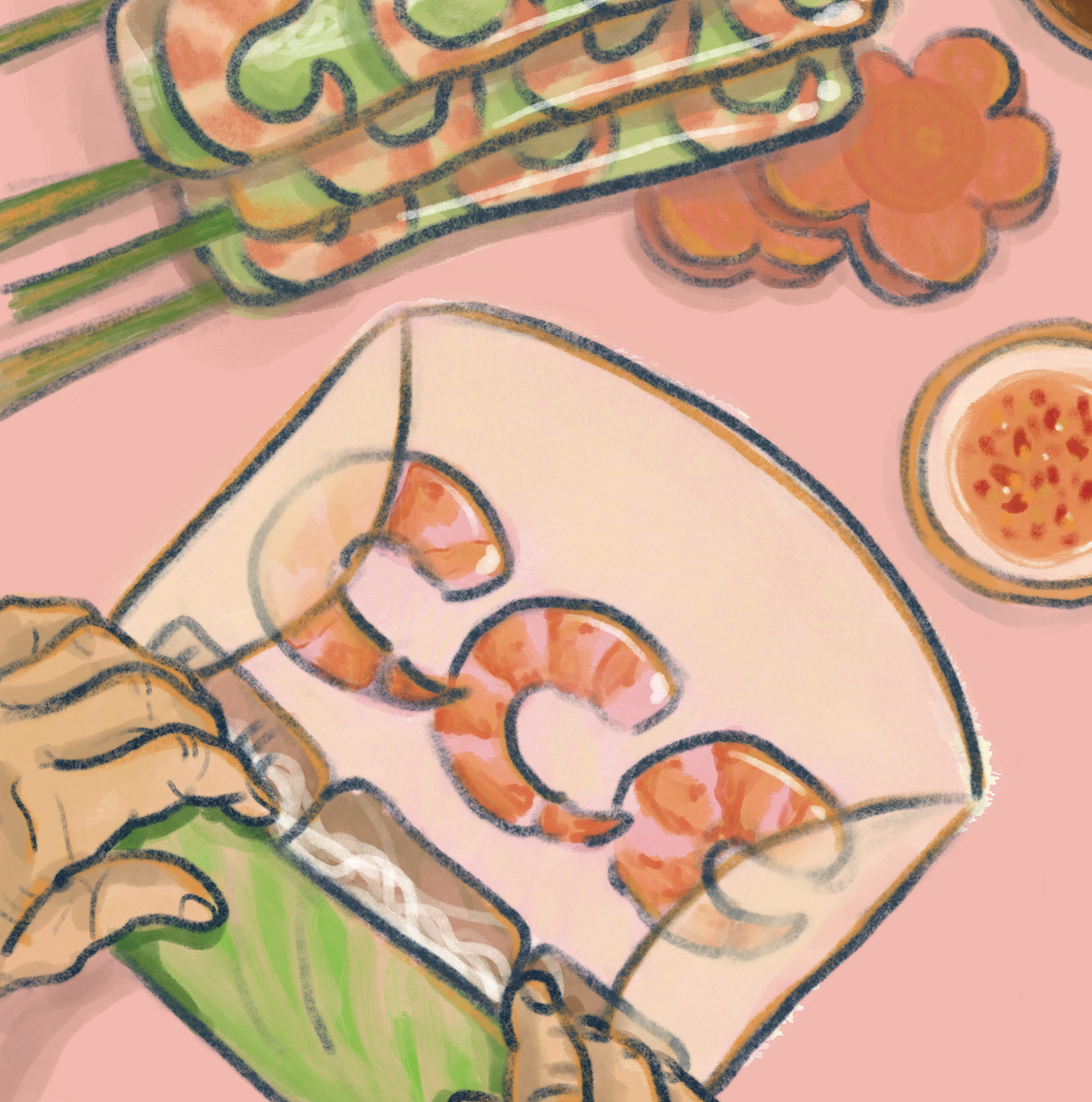 maylamei - Goi Cuon Illustration Springroll