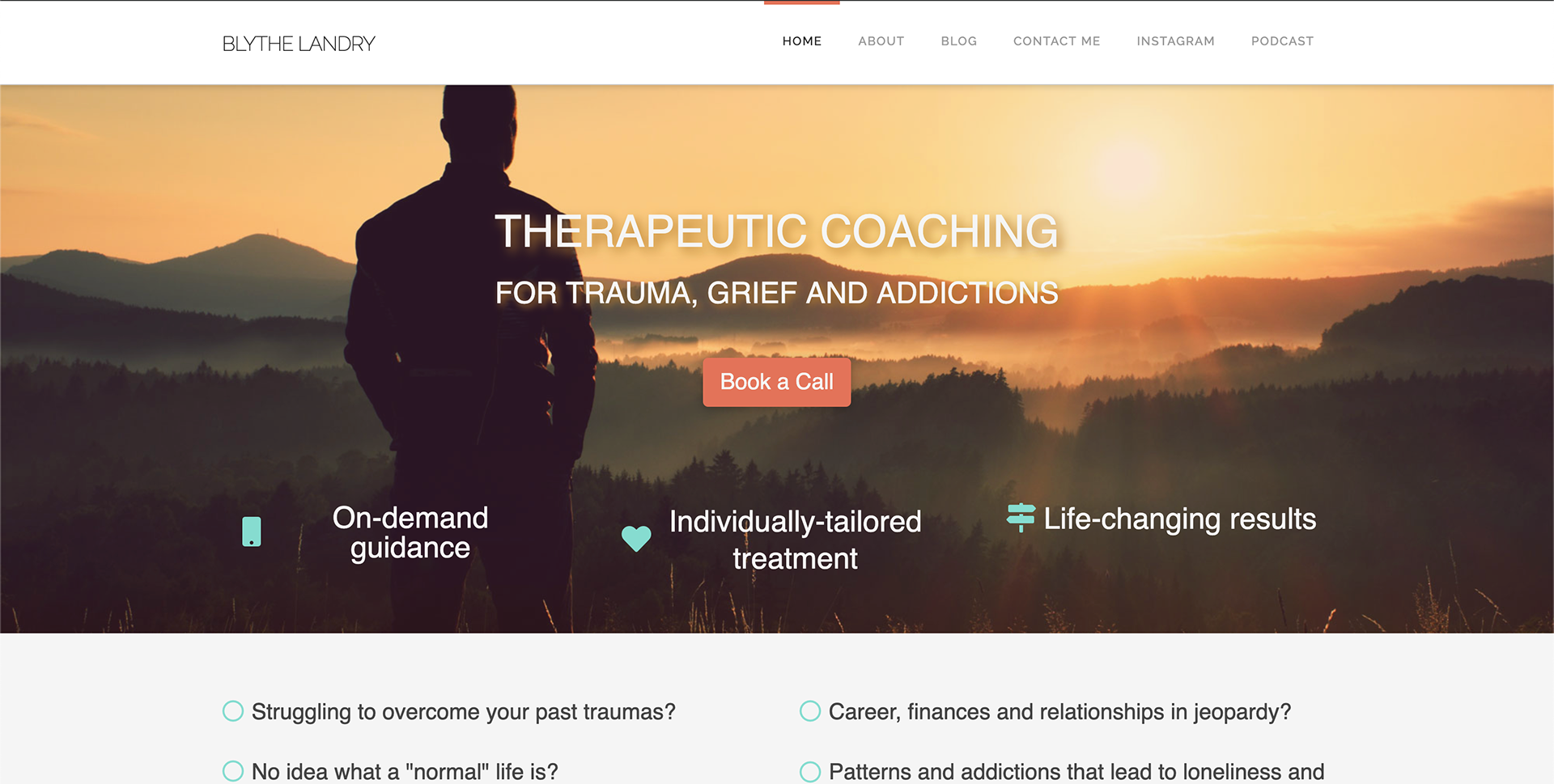 Cara Bezuska - Responsive web design for therapist Blythe Landry