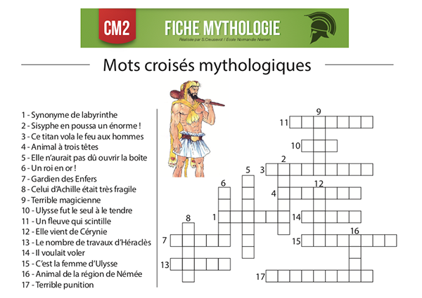 Culture Classe - Fiches Mythologie grecque