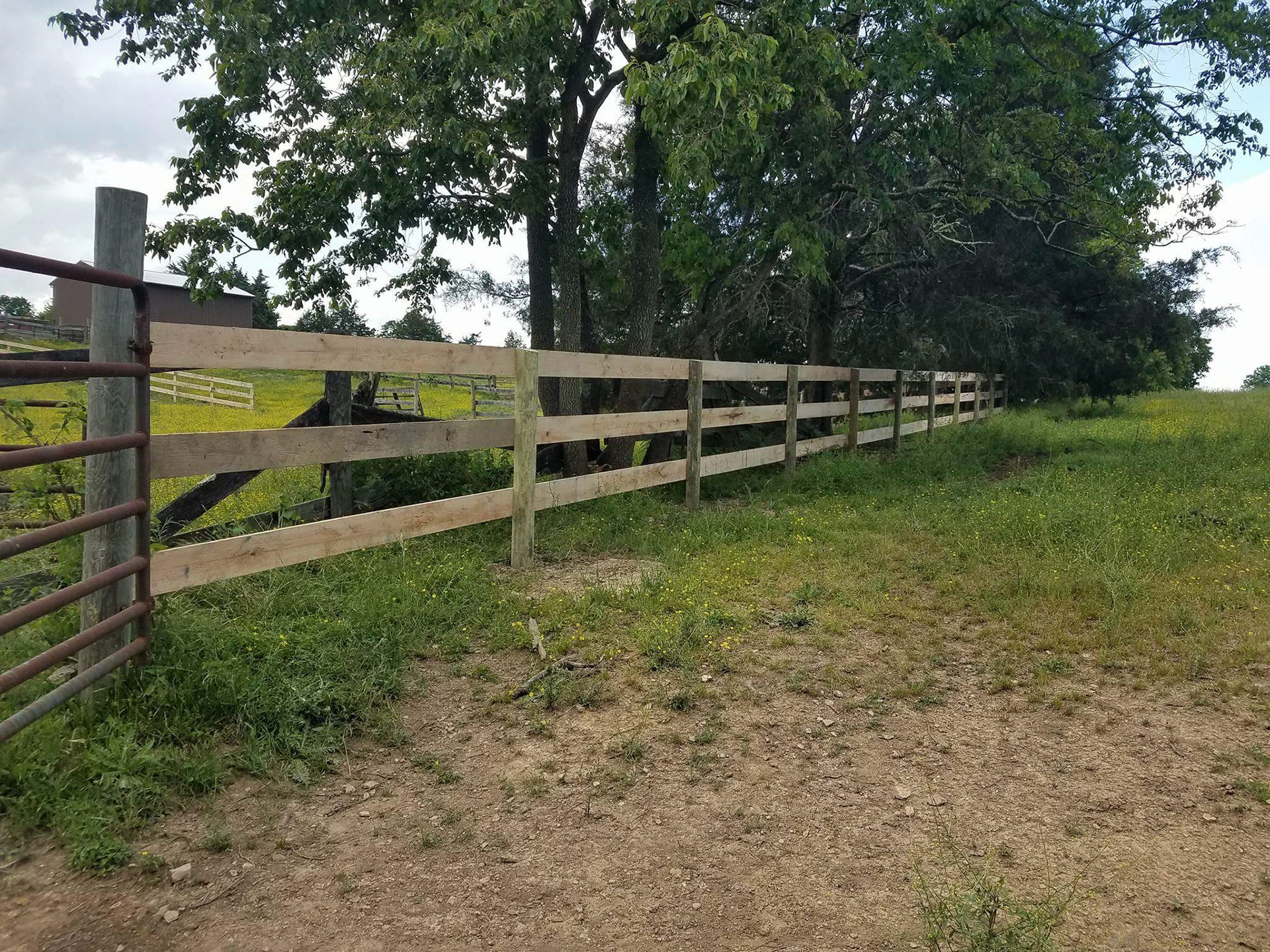 MetroGreen Fences, Decks, Porches & Remodeling - 4' Oak Board Paddock Fence