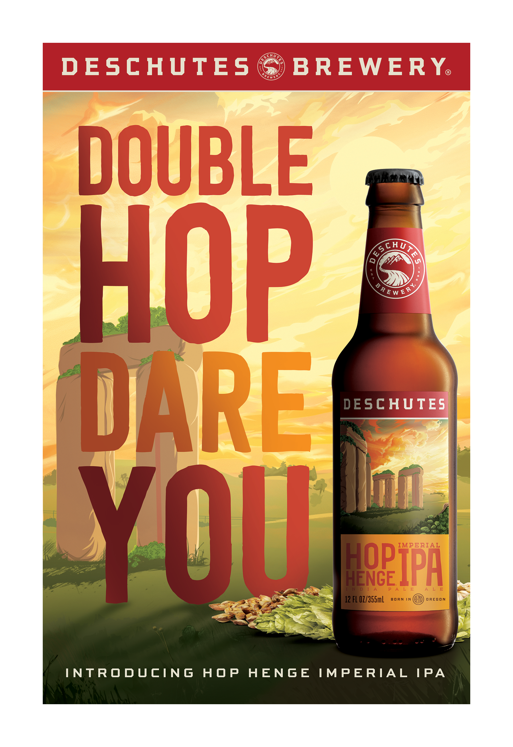 Kara Klontz Design | Custom Book Covers - Hop Henge IPA Poster