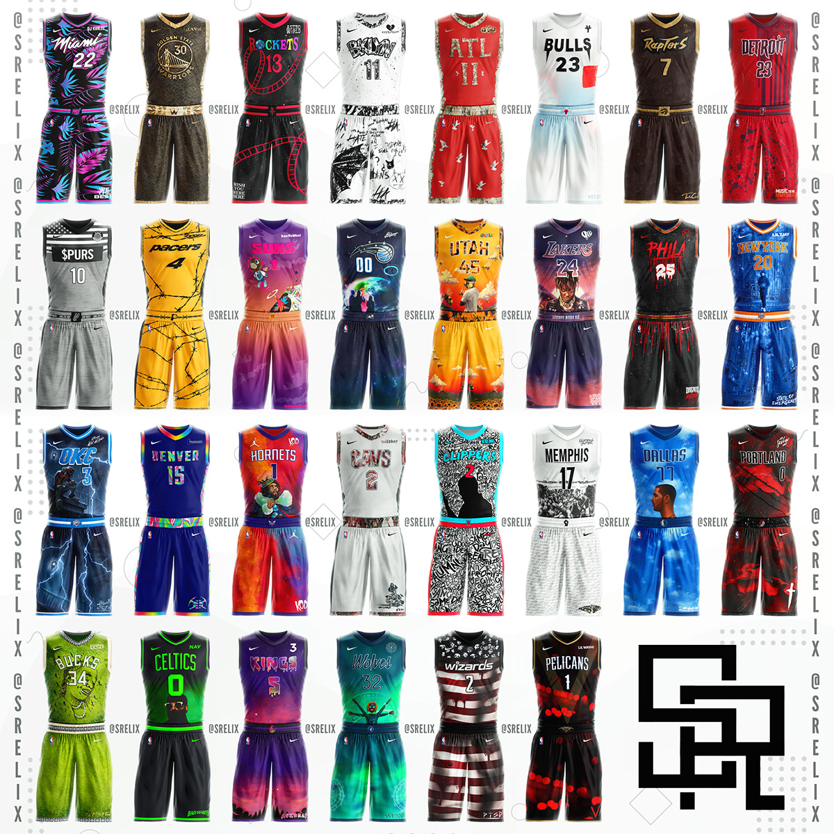SRELIX Portfolio - NBA x Hip-Hop Jersey Concepts