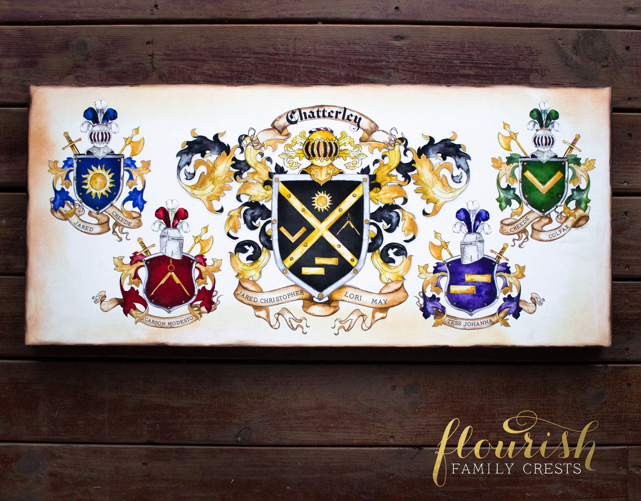 Hand painted family crests by Jamie Hansen - Family Crest for Kay