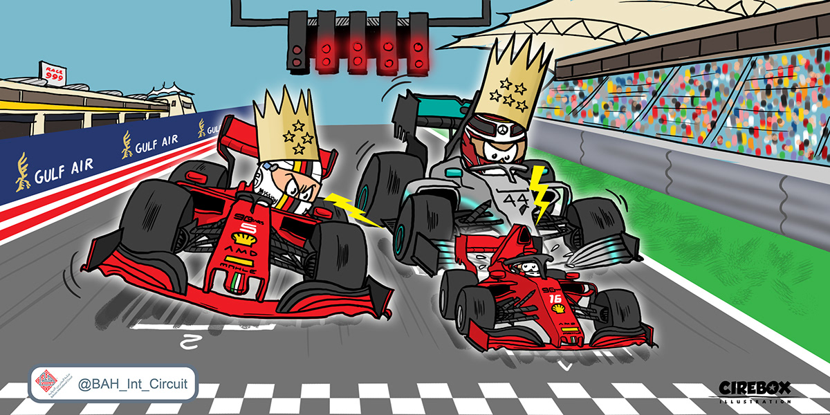 CIREBOX Illustration - F1 Cartoons for BAHRAIN INTERNATIONAL CIRCUIT